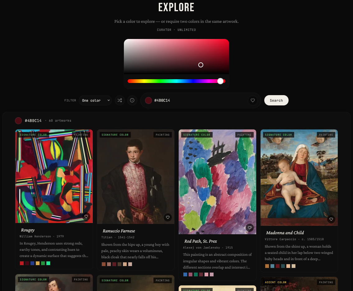 The Daily Hue: A Daily Color Puzzle Built on Real Art | Patrick Mill